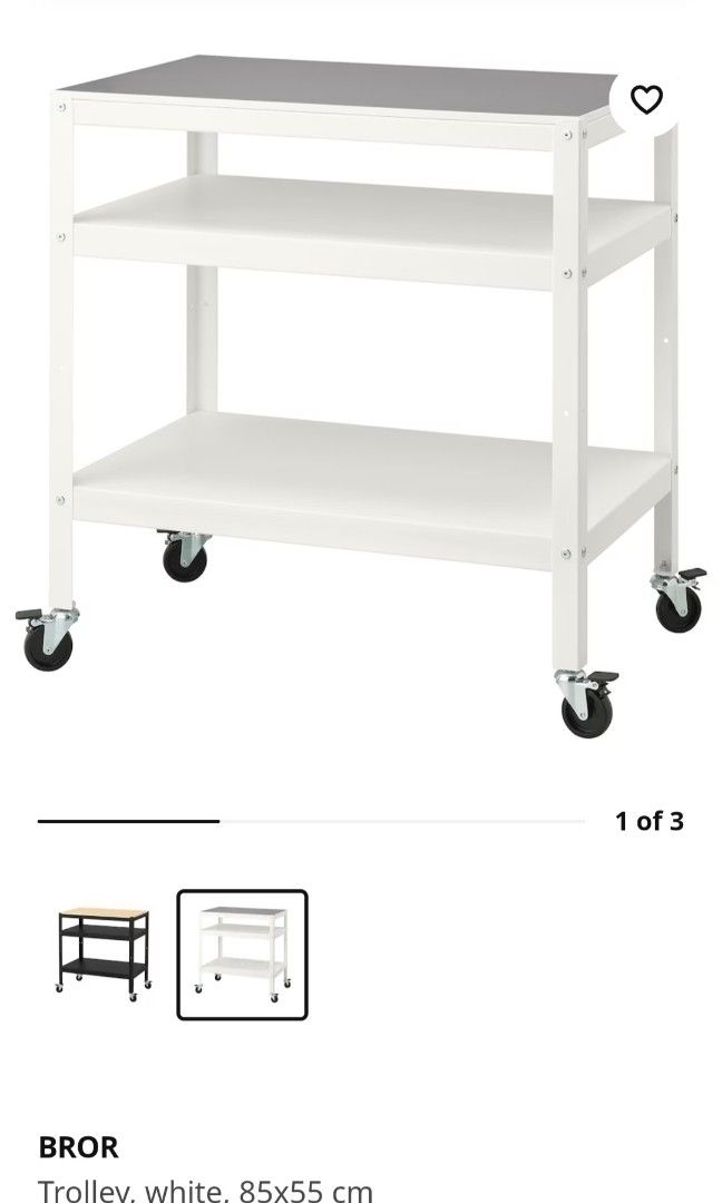 Ikea Bror Trolley (White), Furniture & Home Living, Furniture, Shelves ...