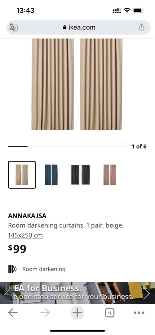 IKEA curtain annakajsa, Furniture & Home Living, Home Decor, Curtains ...