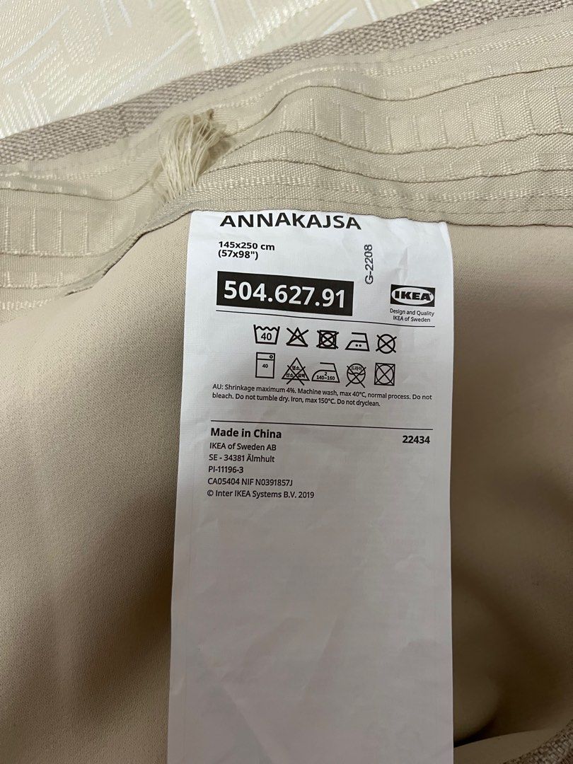 IKEA curtain annakajsa, Furniture & Home Living, Home Decor, Curtains ...