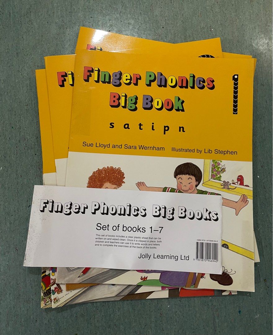 Jolly Phonics Finger Phonics BIG Book 1-7, Hobbies & Toys, Books ...