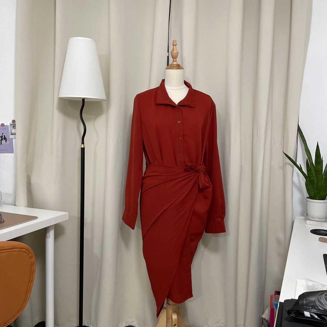Kashieca rust shirt dress, Women's Fashion, Dresses & Sets, Dresses on ...