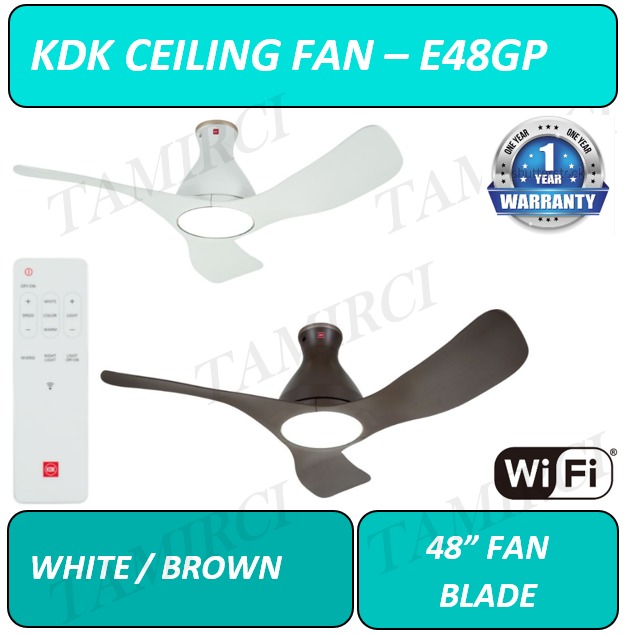 KDK E48GP CEILING FAN with LED, Furniture & Home Living, Lighting ...