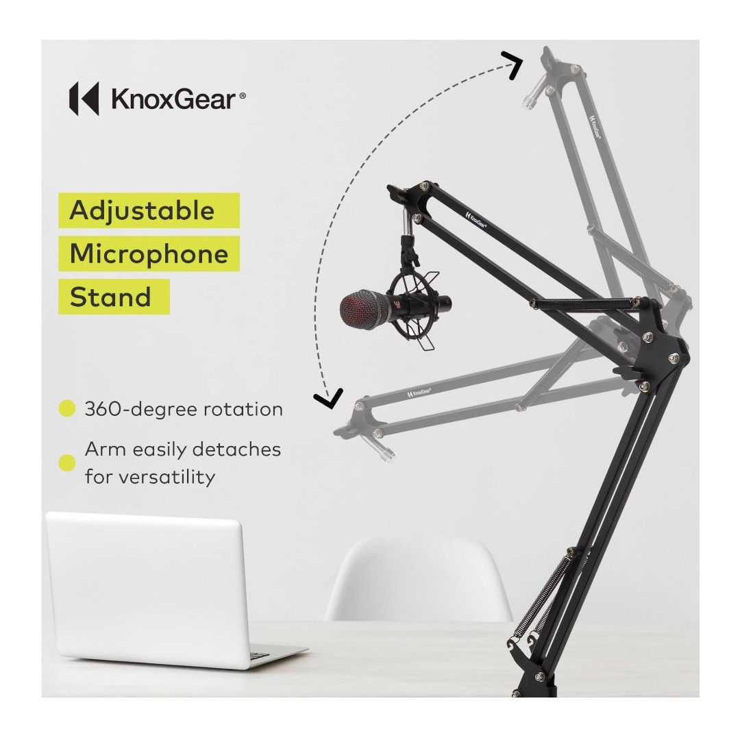 Knox Gear Desktop Boom Arm Microphone Stand, Audio, Microphones on ...
