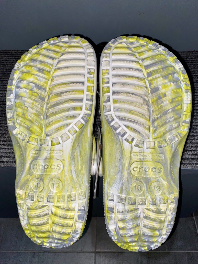 LEGIT Size M10 Crocs Classic Marbled Clog White Microchip, Men's ...