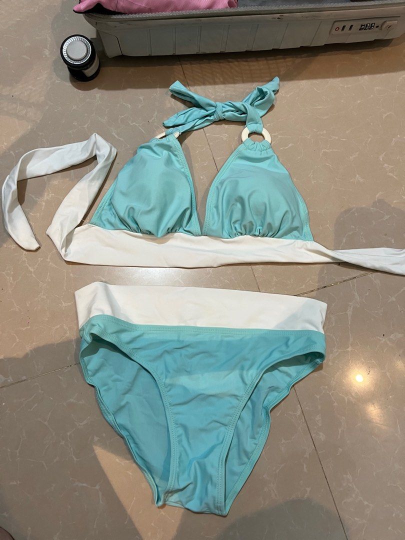 Light Blue Two Piece Womens Fashion Swimwear Bikinis And Swimsuits On Carousell
