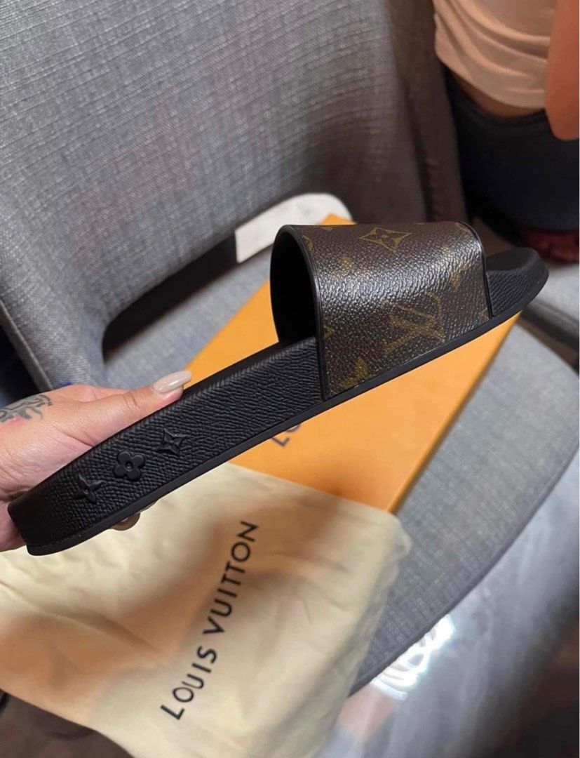 Lv slides monogram, Women's Fashion, Footwear, Flats & Sandals on Carousell