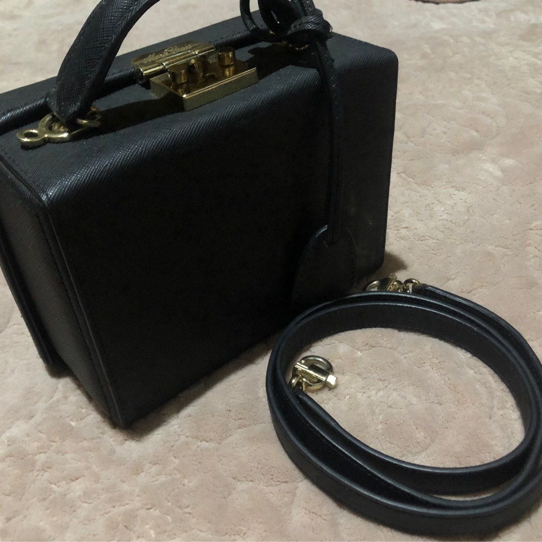 Mark Cross Grace Mini Box Leather Bag, Luxury, Bags & Wallets on Carousell