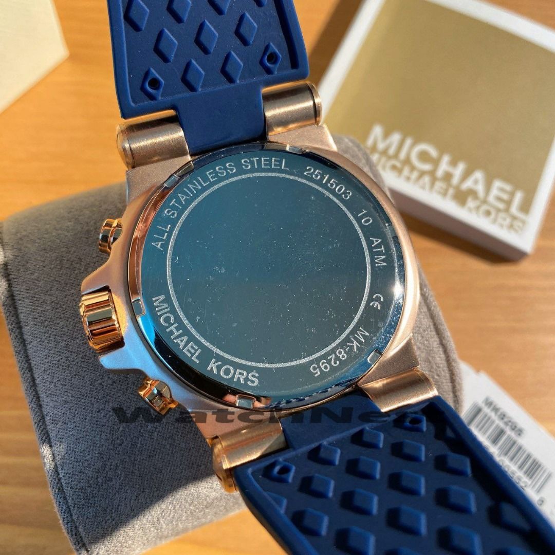 Michael Kors Dylan Rosegold Navy Blue Watch MK8295, Luxury, Watches on ...