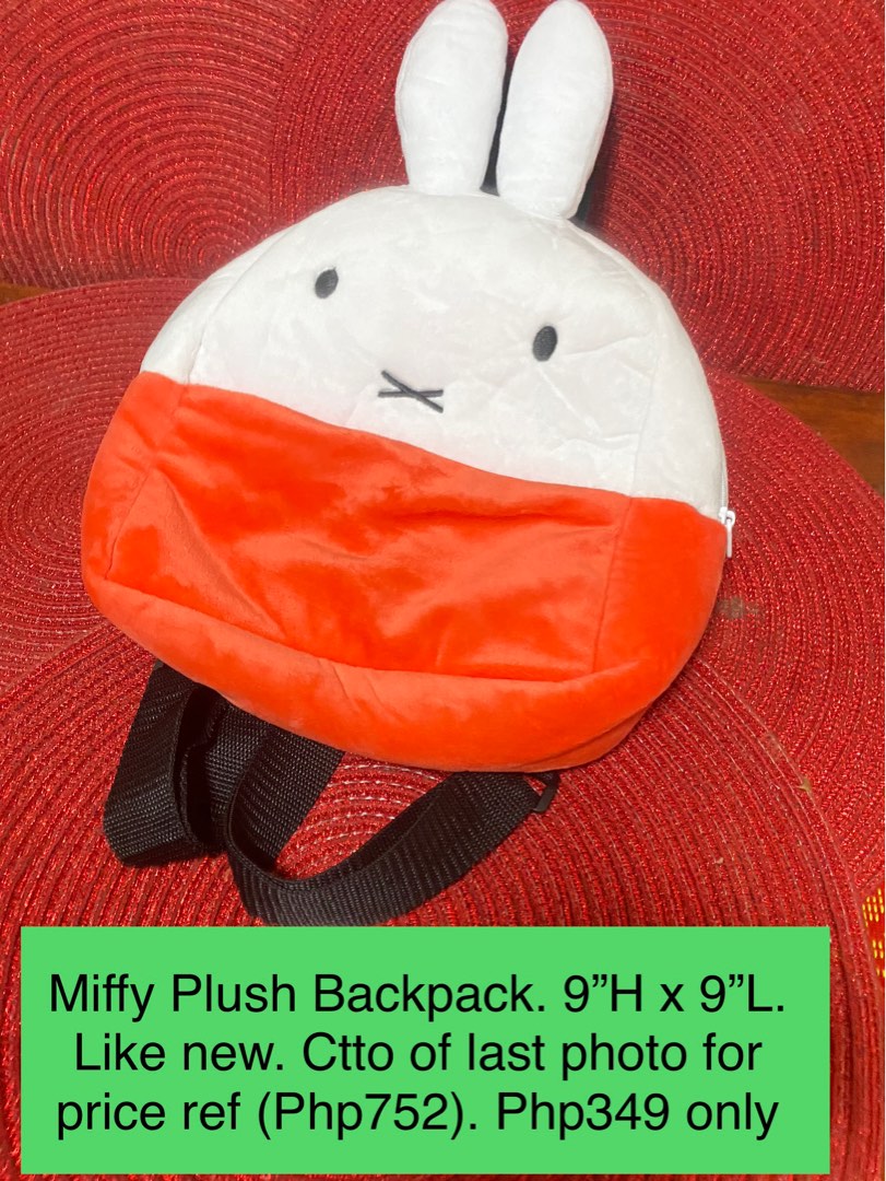 Miffy Plush Backpack, Women's Fashion, Bags & Wallets, Backpacks on ...