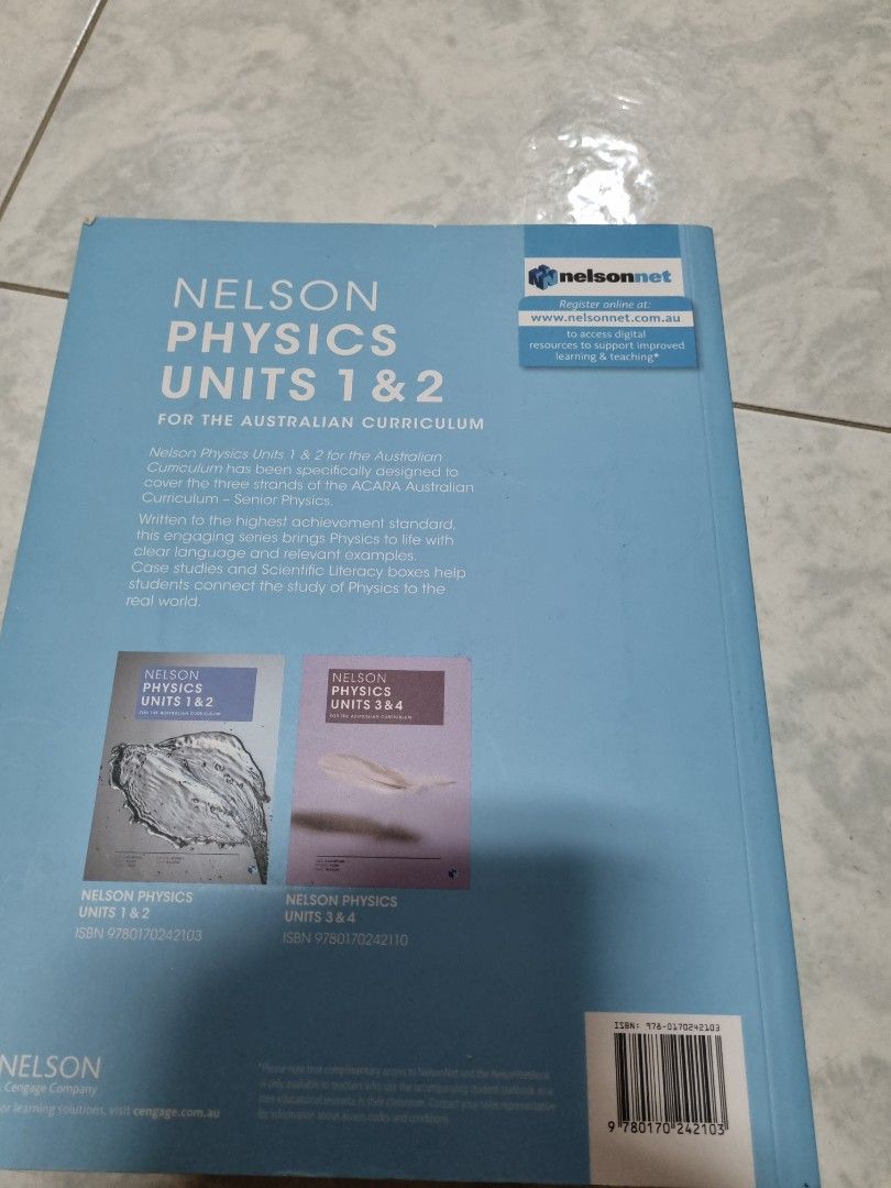 Nelson Physics Unit 1 n 2 for Australia Curriculum, Hobbies & Toys ...