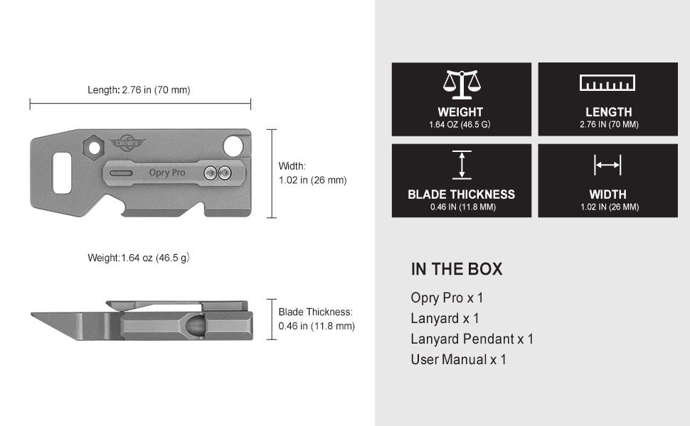 Olight Opry Pro 6-IN-1 Multi-Function Titanium Pry Bar, Sports ...