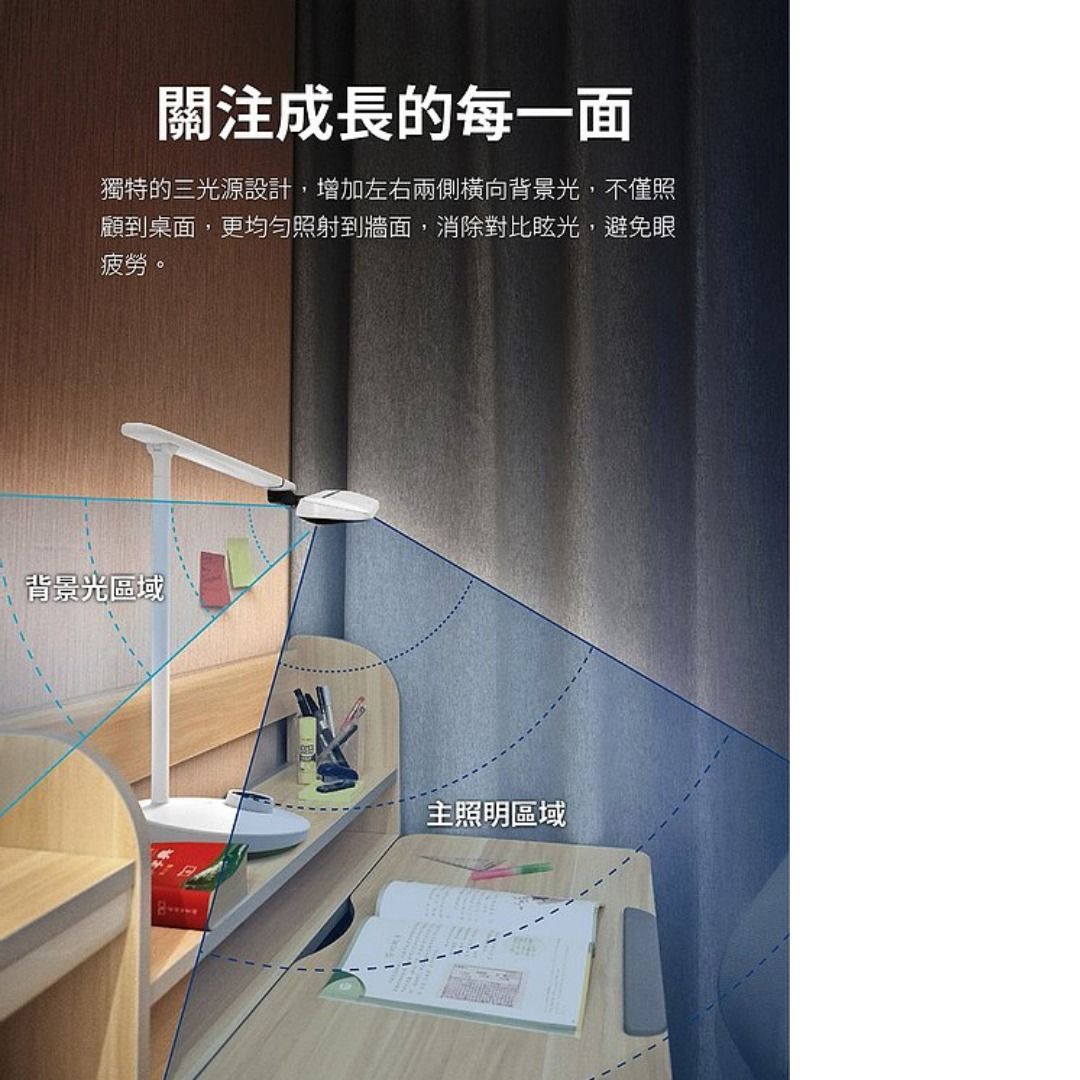 Philips 66168 VDTMate LED護眼閱讀枱燈 枱燈 檯燈 房燈 燈飾 學習燈 兒童燈 智能燈, 傢俬＆家居, 燈飾及風扇 ...