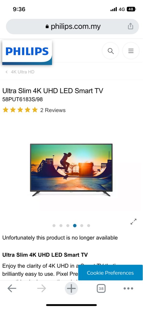 Philips Ultra Slim 4K UHD LED Smart TV - $250, TV & Home Appliances, TV & Entertainment, TV on ...