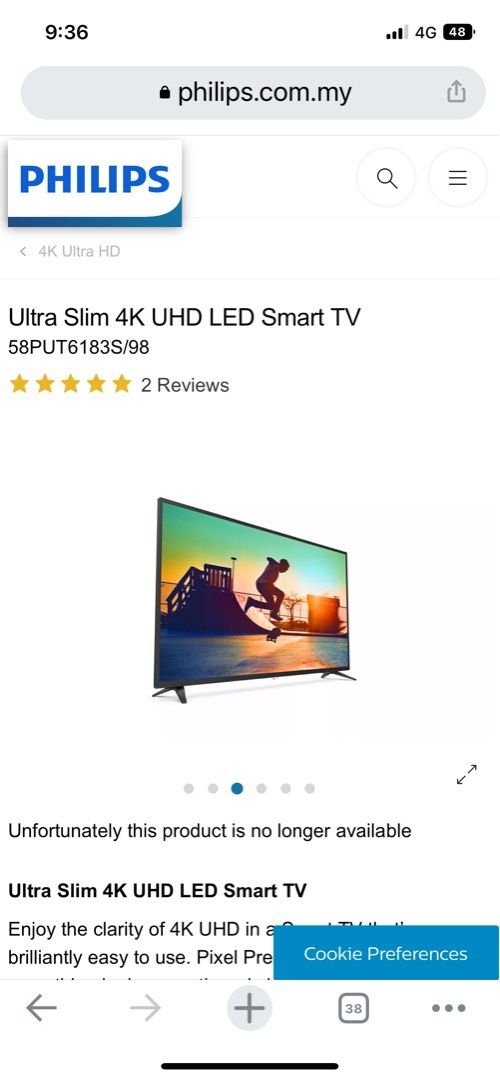 Philips Ultra Slim 4K UHD LED Smart TV - $250, TV & Home Appliances, TV ...