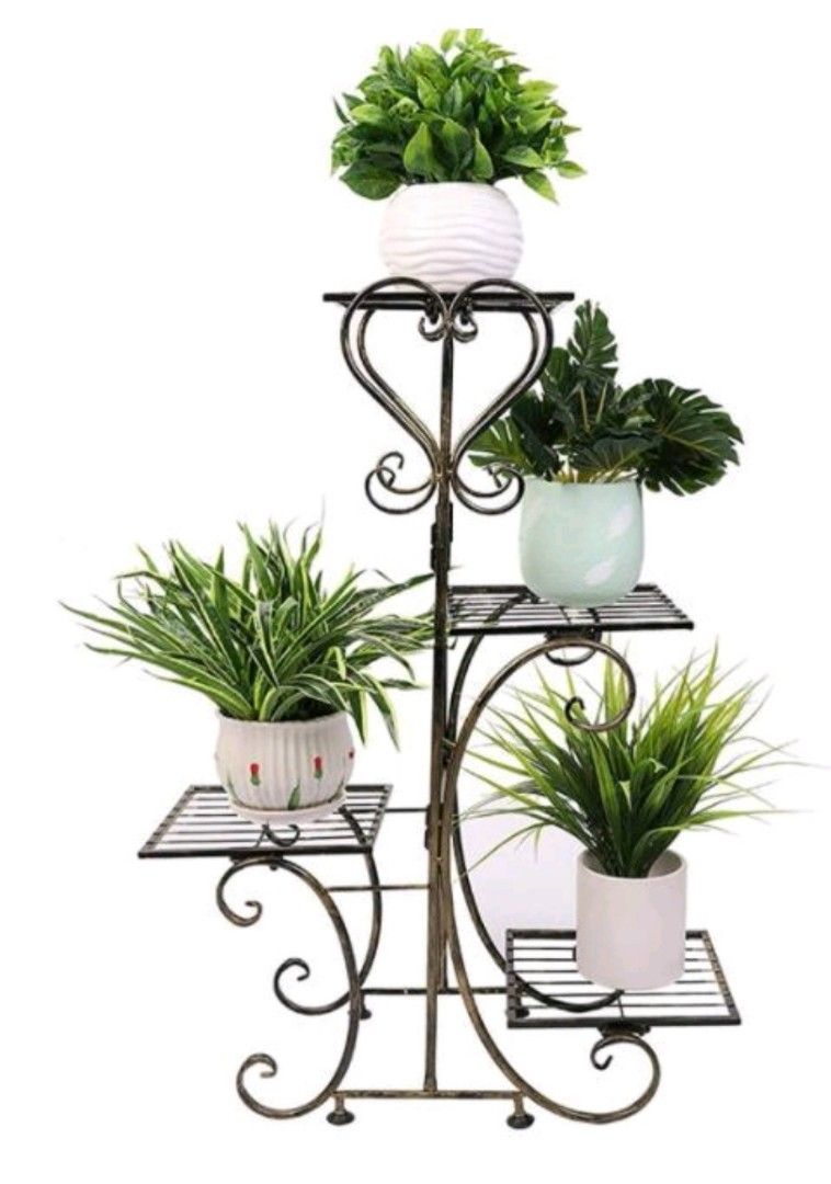 Plant Rack Plant Stand Wrought Iron Flower Pot Rack Metal Plant Stand ...