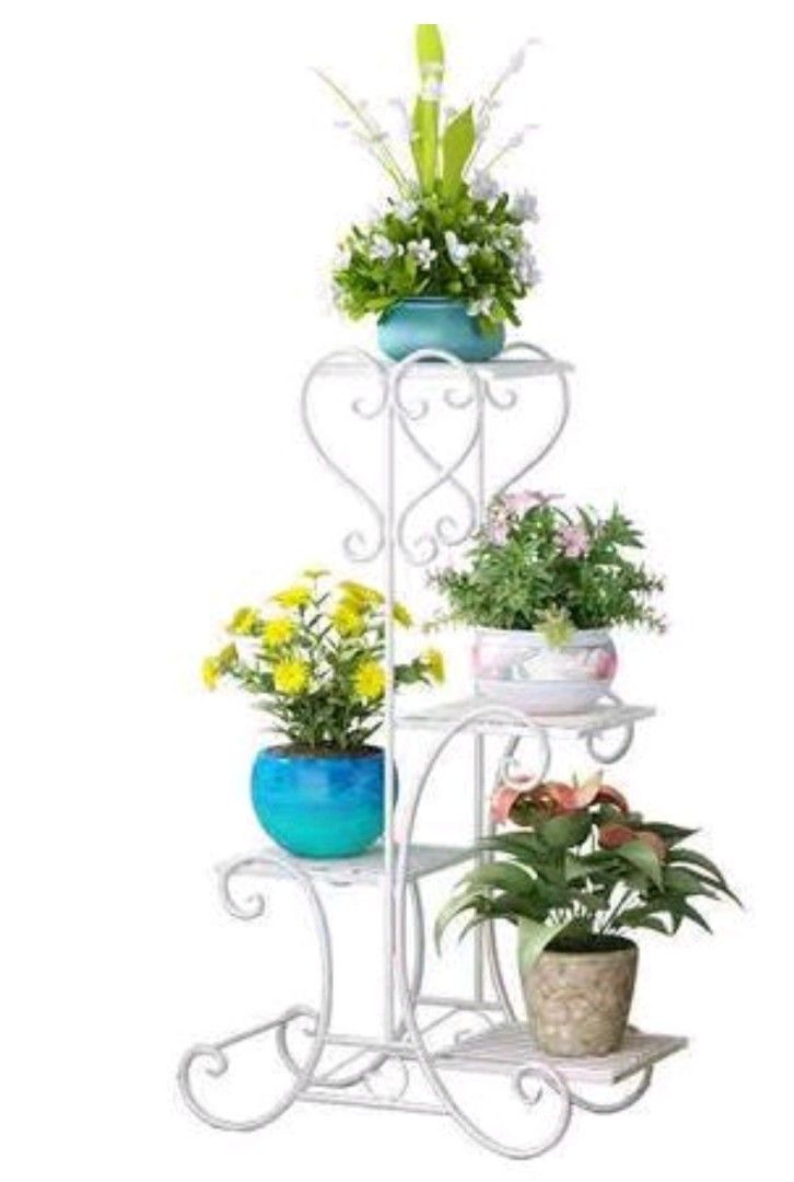 Plant Rack Plant Stand Wrought Iron Flower Pot Rack Metal Plant Stand ...
