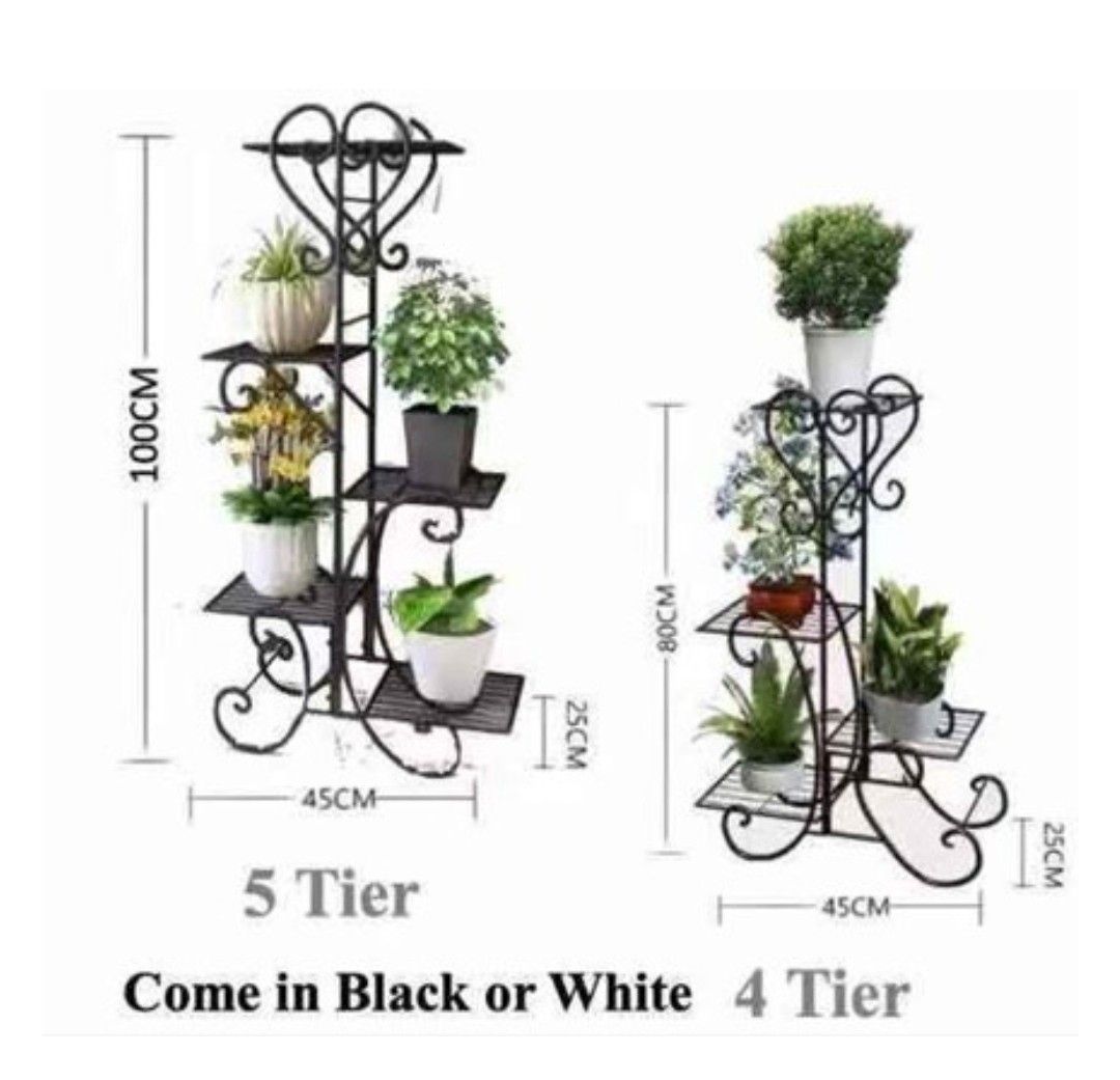 Plant Rack Plant Stand Wrought Iron Flower Pot Rack Metal Plant Stand ...