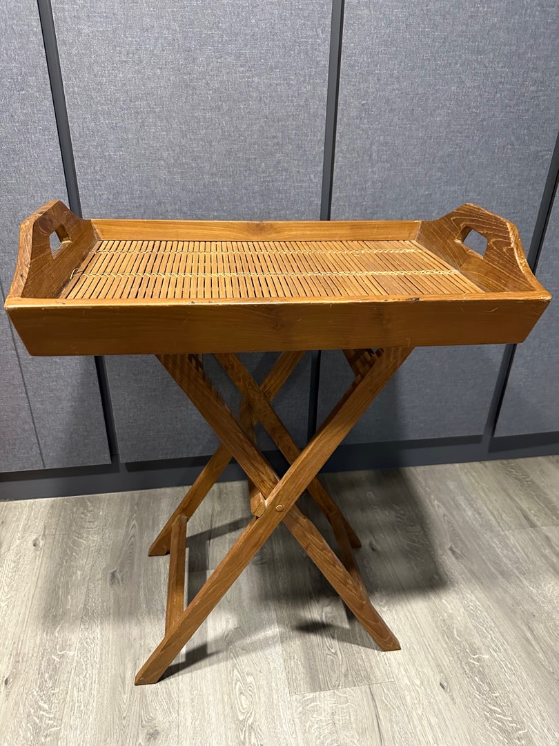 Portable wooden tray on stand, Furniture & Home Living, Furniture ...