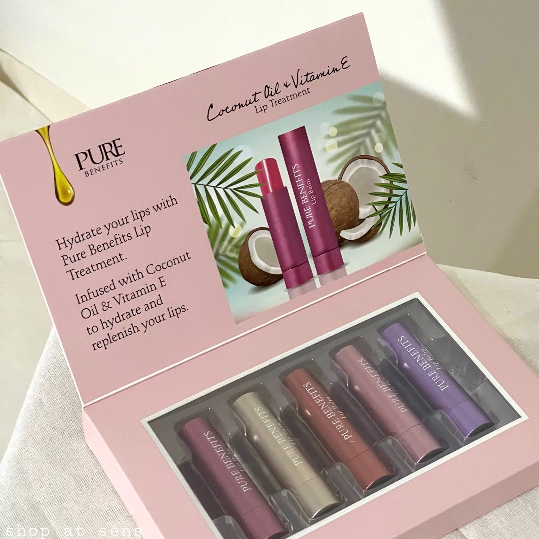 PURE Benefits Coconut Oil + Vitamin E Lip Treatment, Beauty & Personal ...