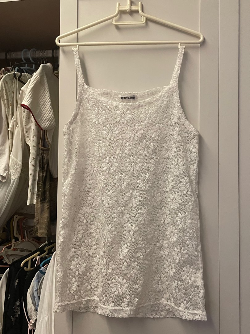 Pure White Daisy cottage core elegant top, Women's Fashion, Tops ...