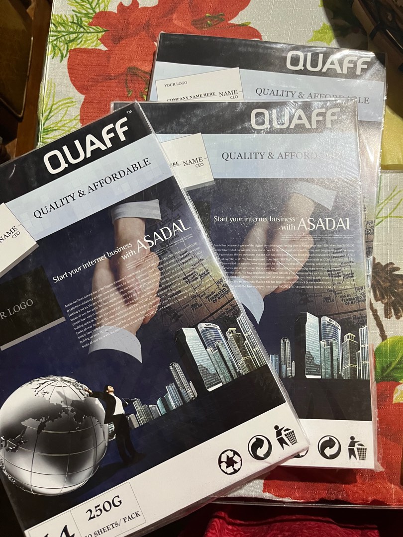 QUAFF 250 gsm A4 Double Sided Matte Calling Card, Hobbies & Toys ...