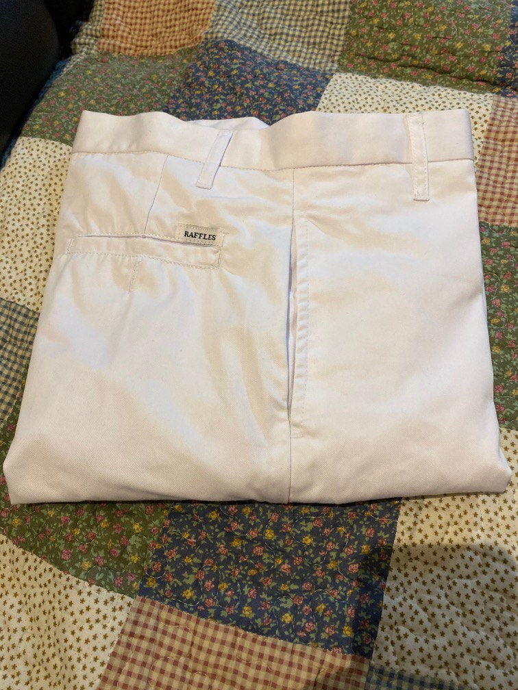 Raffles Institution white school pants for boys, Men's Fashion, Bottoms ...