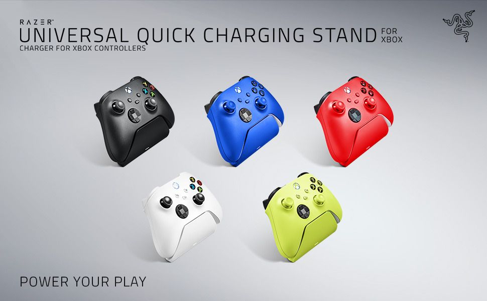 Razer Xbox Controller Quick Charging Red/Green/Blue Stand + Battery ...