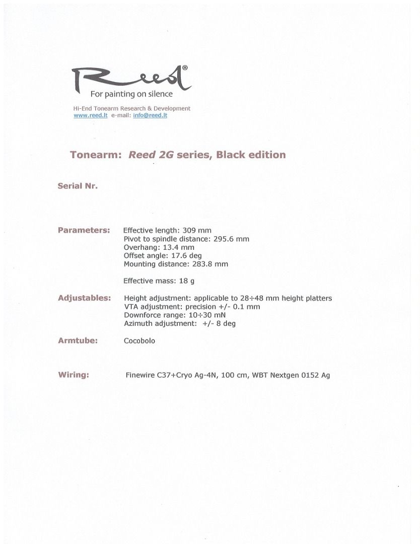 Reed Tonearm 2G 12", Audio, Other Audio Equipment on Carousell