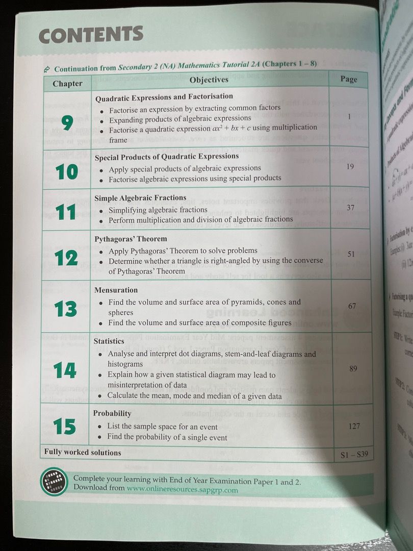 S2 NA Mathematics Tutorial Edition 2017, Hobbies & Toys, Books ...