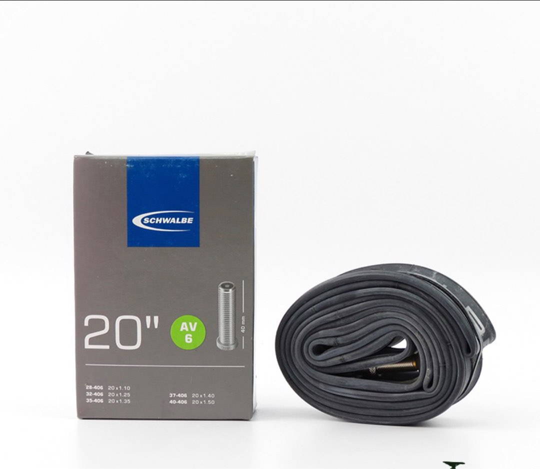 Schwalbe Inner Tubes 20" 20inch AV6 (Schrader - 40mm Valves), Sports Equipment, Bicycles & Parts ...