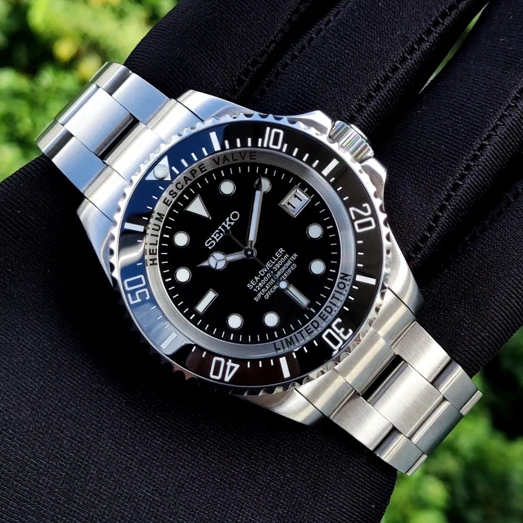 Seikolex 44mm Black Sea Dweller Mod, Men's Fashion, Watches ...