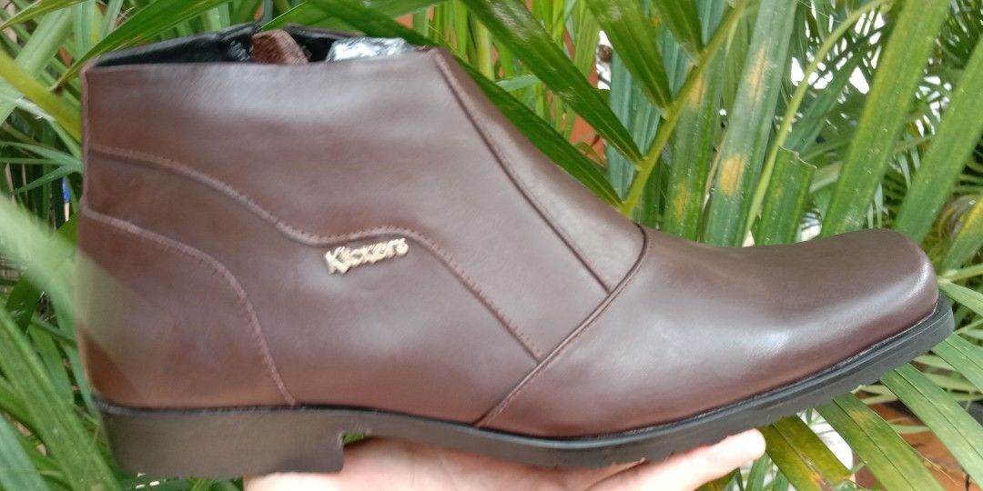 Sepatu booth Aigner kulit asli 100 % original, Fesyen Pria, Sepatu ...