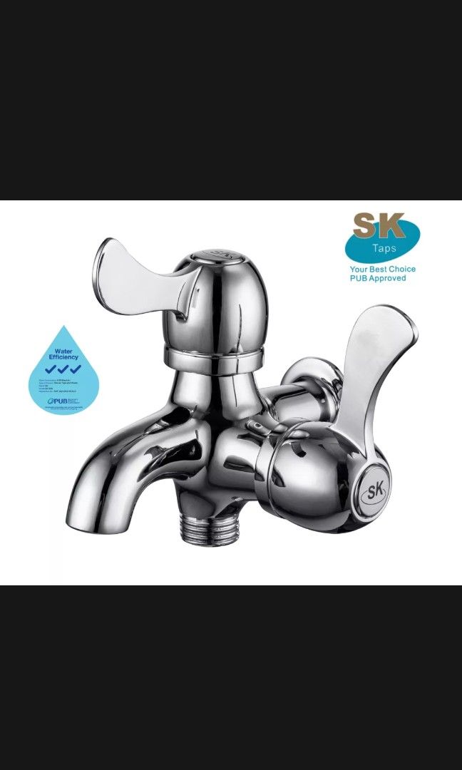 SK Tap Fitting - 2 Knobs Cross Fix Tap, Everything Else on Carousell