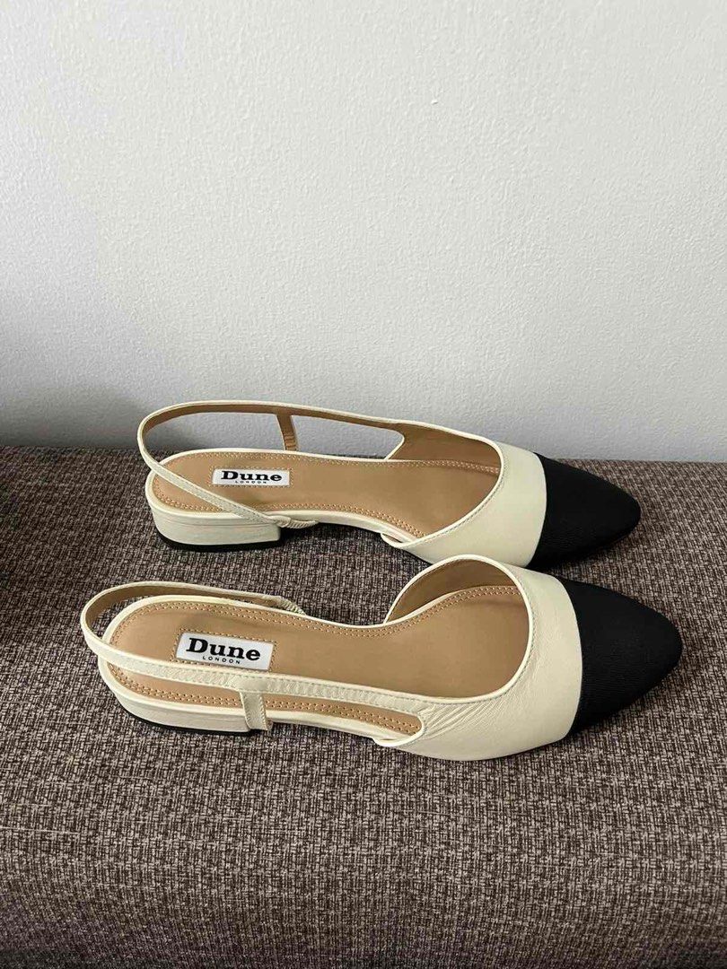 Dune‼️Slingback Block Ballet Flats Branded Shoes, Women's Fashion ...