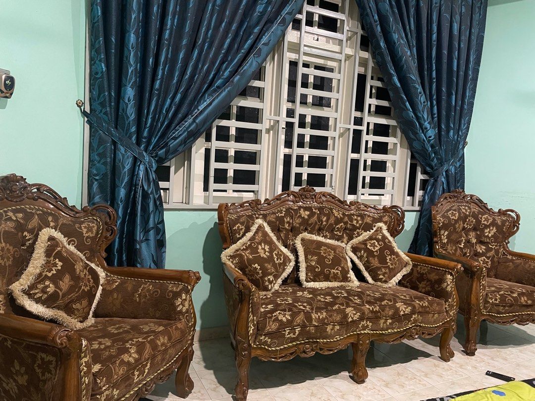 sofa kayu jati original, Furniture & Home Living, Furniture, Sofas on ...