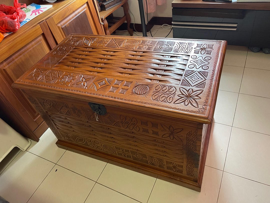Solid wood storage chest box, Furniture & Home Living, Furniture ...