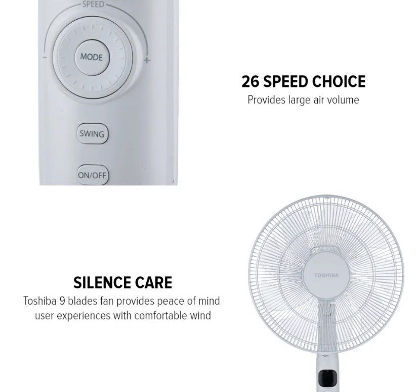 Standing Fan. TOSHIBA F-LSD10 (W) SG 16" STAND FAN WITH REMOTE CONTROL ...