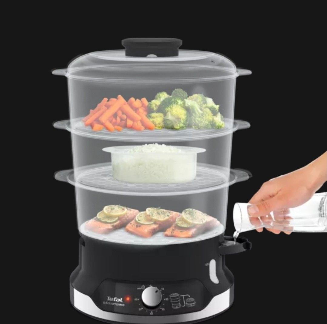 Steamer TEFAL VC2048 ULTRACOMPACT STEAMER 3 TIER 9L, TV & Home ...