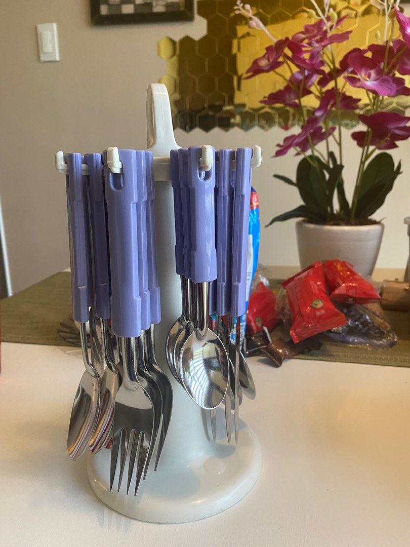 Sunnex 24 pieces stainless steel Cutlery set with revolving carousel ...