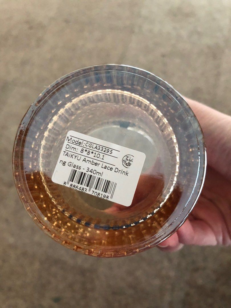 Taikyu Amber Lace Drinking Glass 340ml, Furniture & Home Living, Kitchenware & Tableware, Other ...