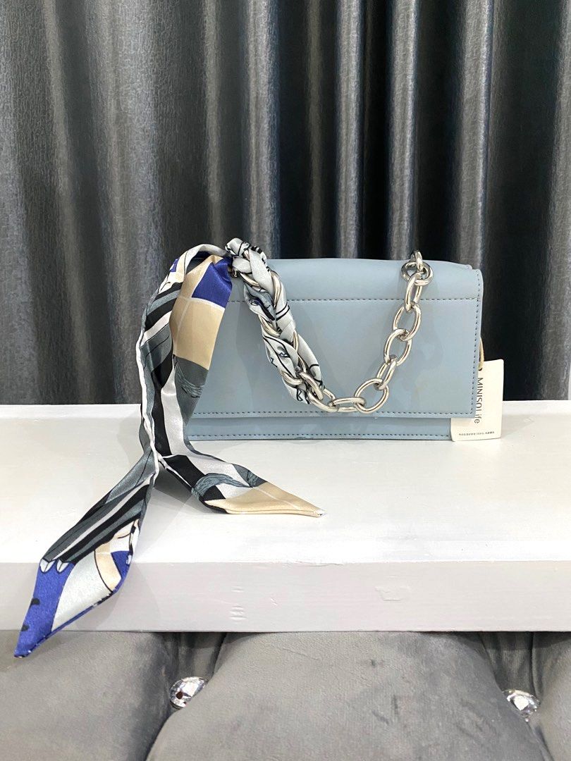 TAS WANITA MINISO LIFE CROSSBODY BAG (BLUE), Fesyen Wanita, Tas ...