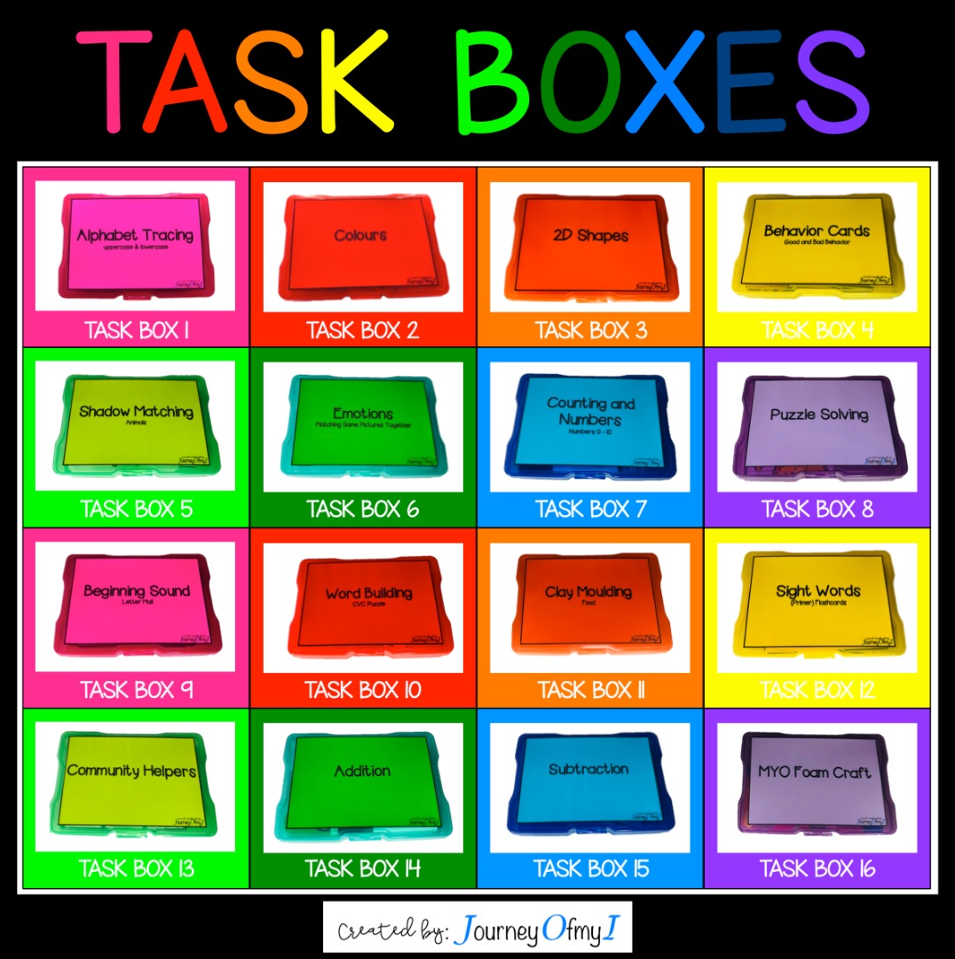 Task Boxes - Kindergarten, Hobbies & Toys, Toys & Games on Carousell