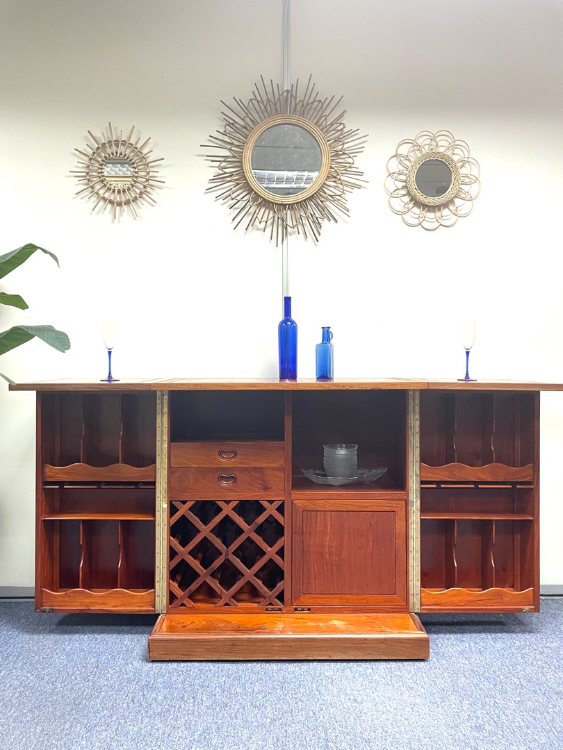 Teak Bar mother of pearl inlay, Furniture & Home Living, Furniture ...