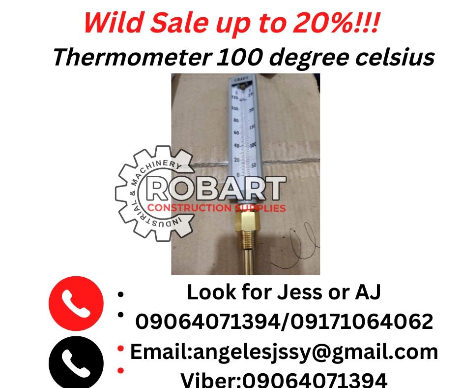 Thermometer 100 degree celsius, Commercial & Industrial, Construction ...