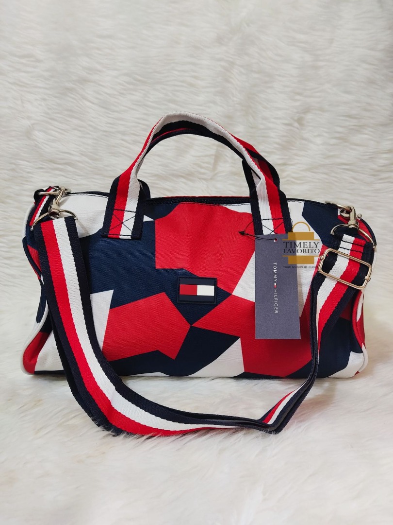Tommy Hilfiger Small Red Duffle Bag, Women's Fashion, Bags & Wallets ...
