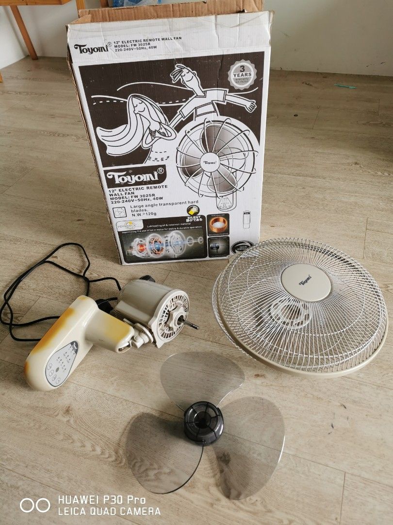 Toyomi 12 Inch Wall Fan w Remote Control, Furniture & Home Living ...