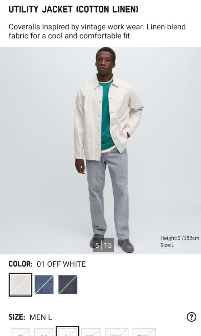 Uniqlo Denim White Utility Jacket, Men's Fashion, Coats, Jackets and ...