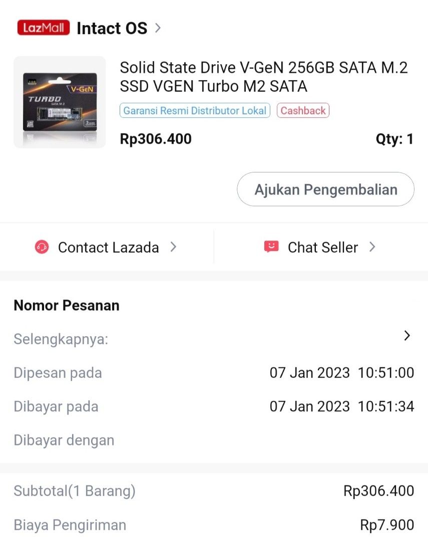 V-Gen SSD Turbo Sata M2 256GB Cepat Baru, Elektronik, Bagian Komputer ...