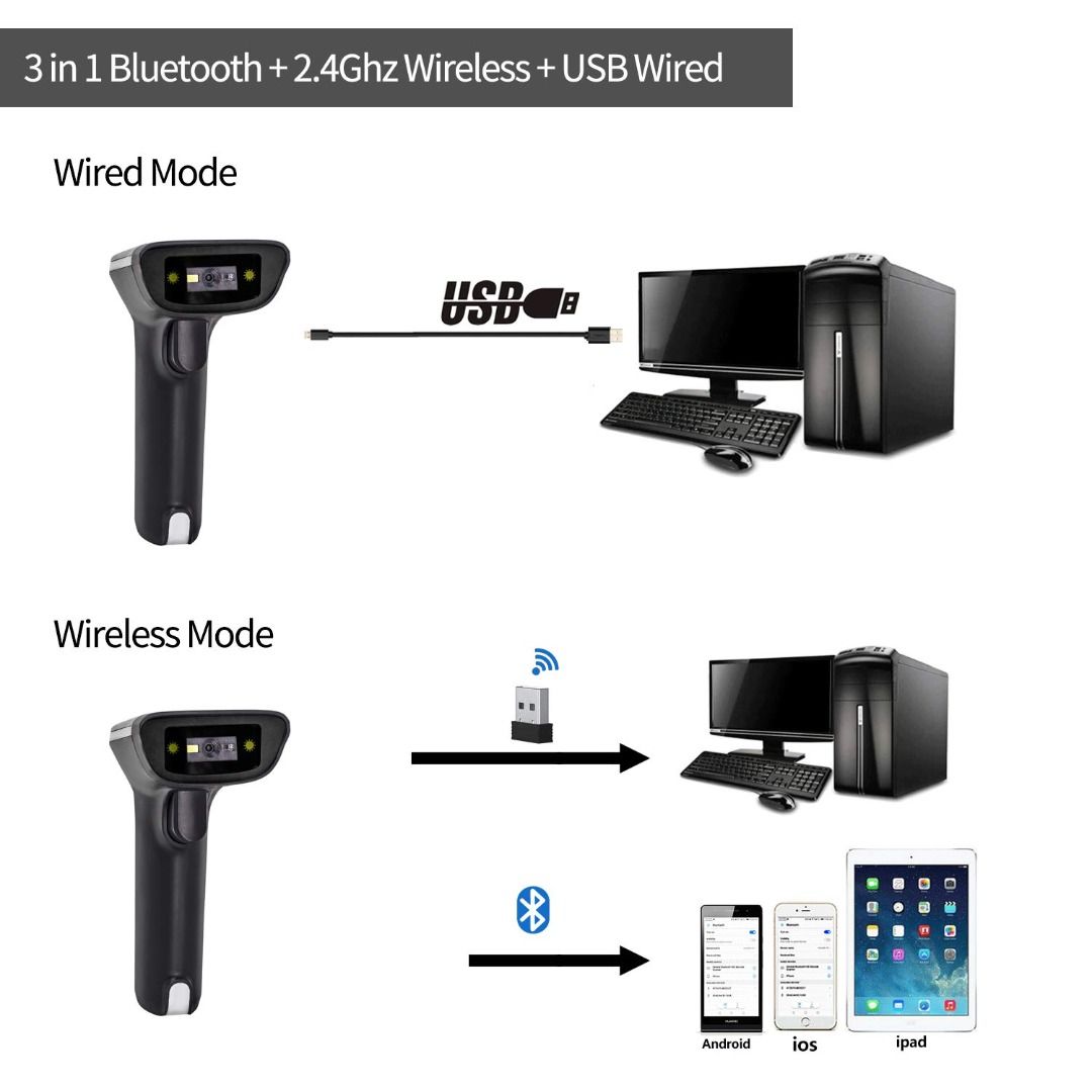 [3637] Alacrity MJ-6708B-L Ring Barcode Scanner, Computers & Tech ...