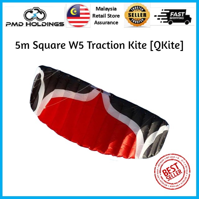 5m Square W5 Traction Kite [QKite] Quad Line (Code : SF8), Sports ...